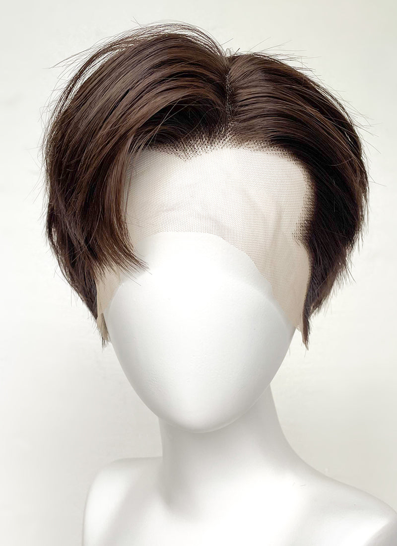 Brunette Straight Lace Front Synthetic Men s Wig LF6037